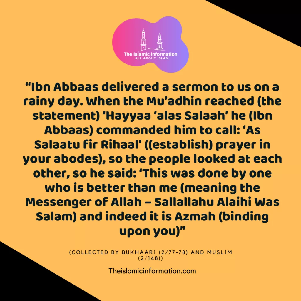 Changing Adhan (Azaan) As Per Hadiths Because of Weather or Epidemic