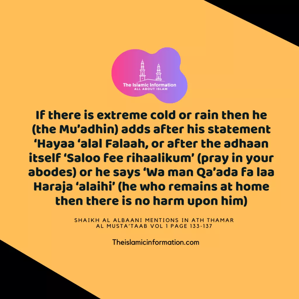 Changing Adhan (Azaan) As Per Hadiths Because of Weather or Epidemic