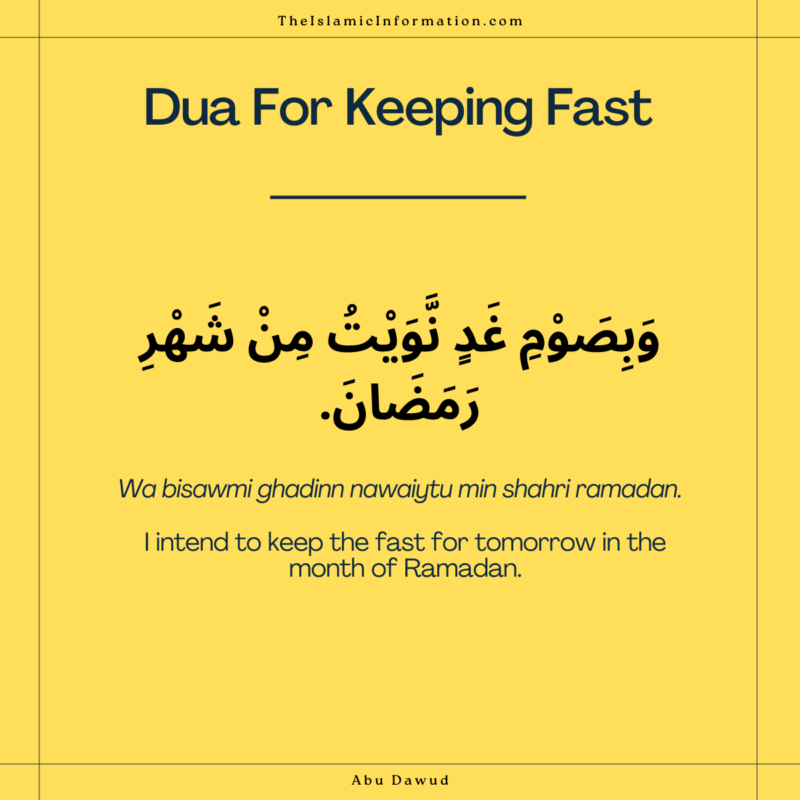 Dua for Keeping Fast in Ramadan (Dua for Suhoor)